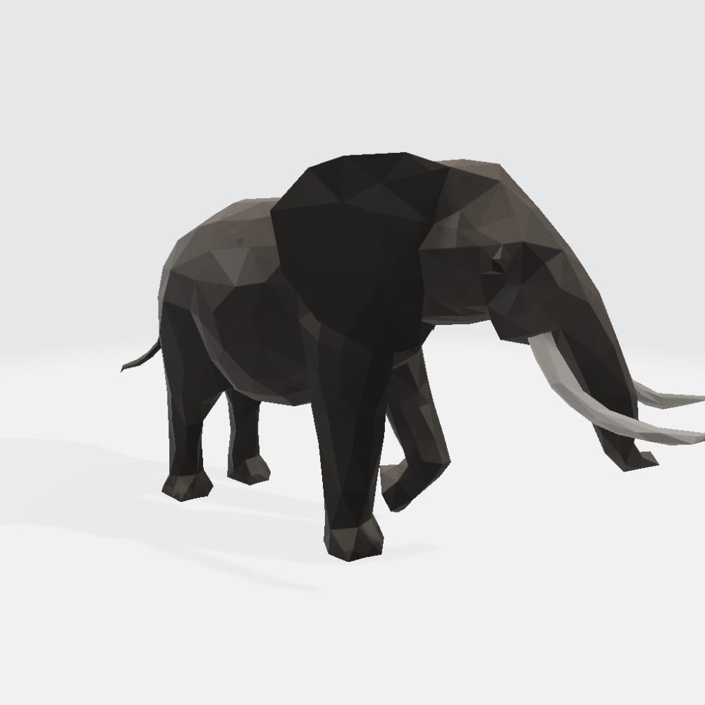 Elephant - low poly 3D Model Free glb Download - Get3DModels