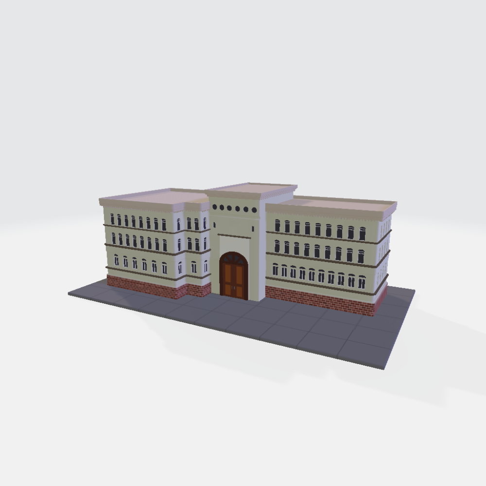Multi-story School 3D Model Free glb Download - Get3DModels