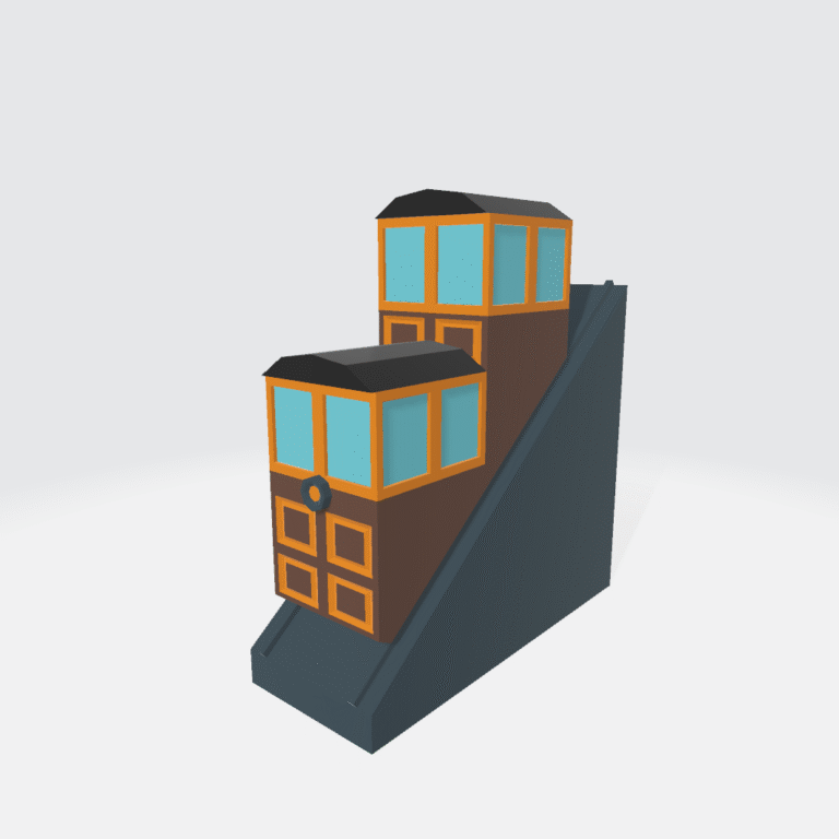 Funicular Low Poly 3D Model Free glb Download - Get3DModels