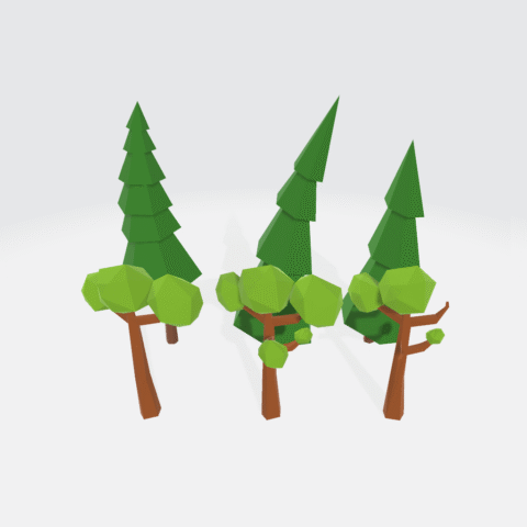 Small Trees 3D Model Free glb Download - Get3DModels