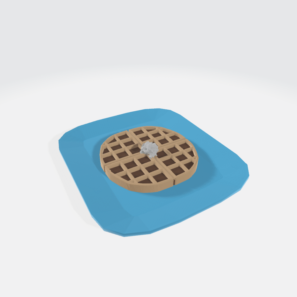 Waffle Low Poly 3D Model Free glb Download - Get3DModels