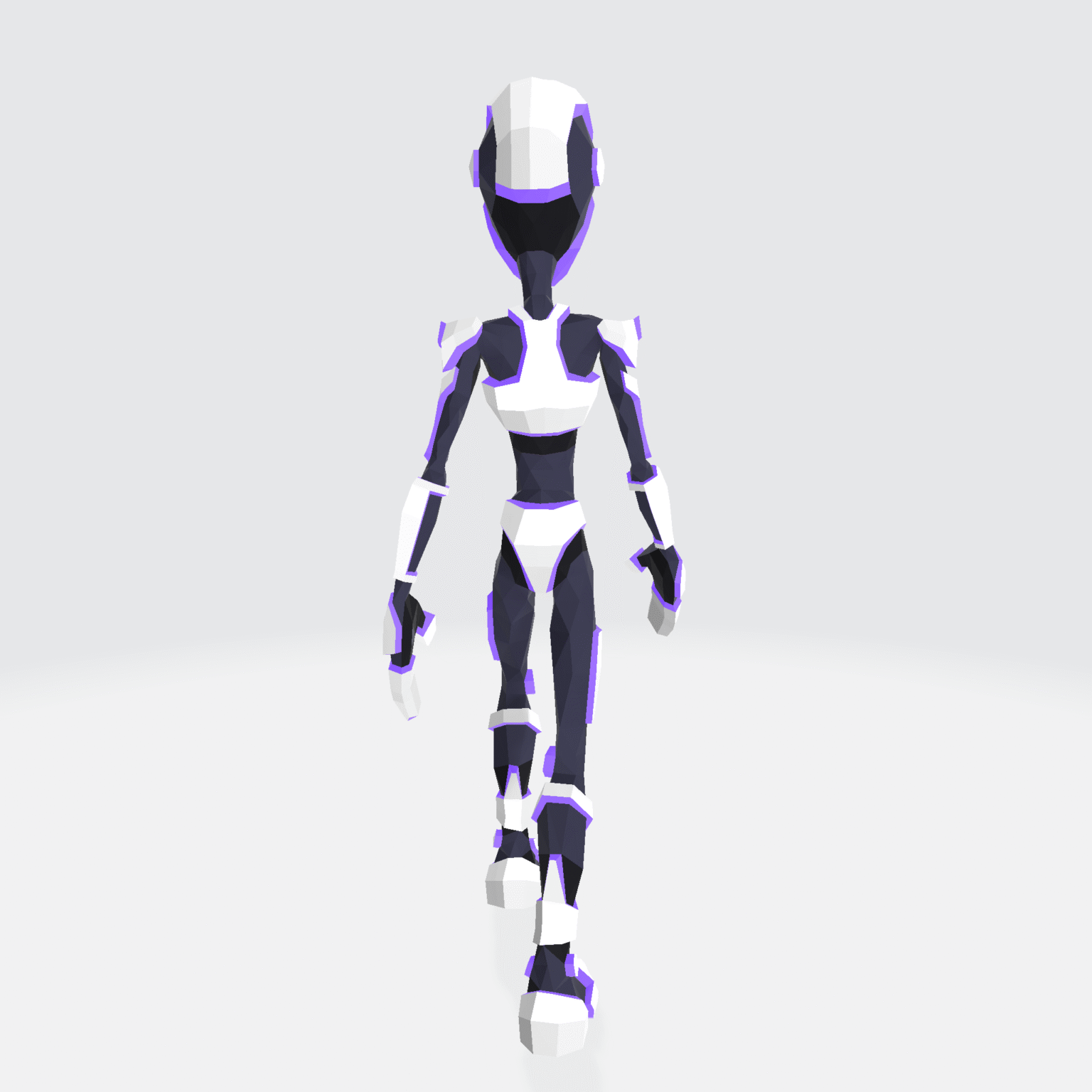 Humanoid Robot Low Poly 3D Model Free glb Download - Get3DModels